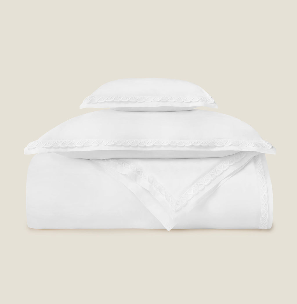 Palazzo Duvet Cover | Luxury Percale & Lace Bedding | Pratesi