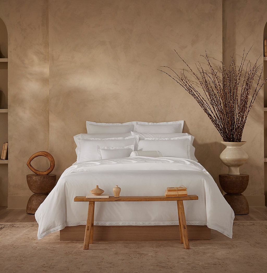 Palazzo Duvet Cover | Luxury Percale & Lace Bedding | Pratesi